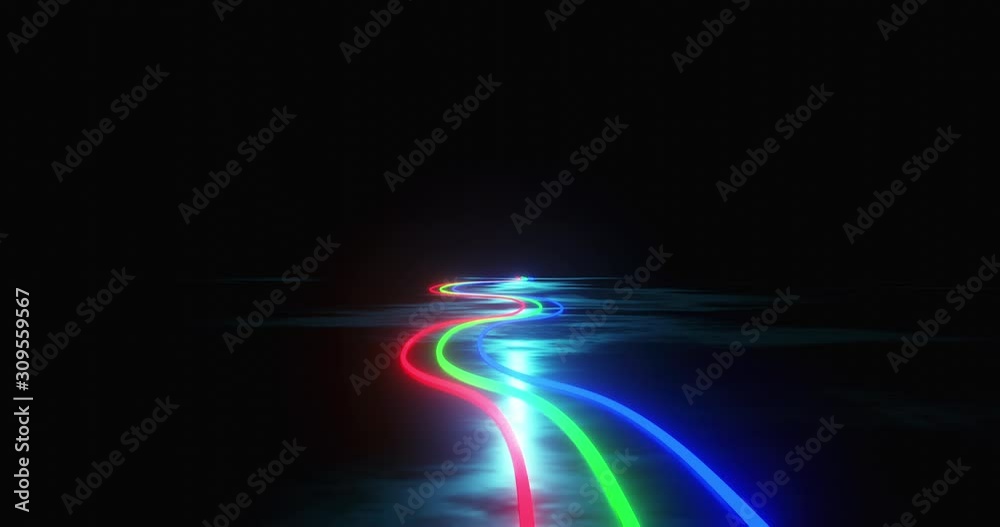 ultraviolet spectrum, blue violet neon lights, laser show, night club ...