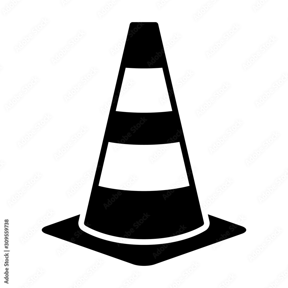 Traffic cone or road pylon flat vector icon for apps and websites Stock ...