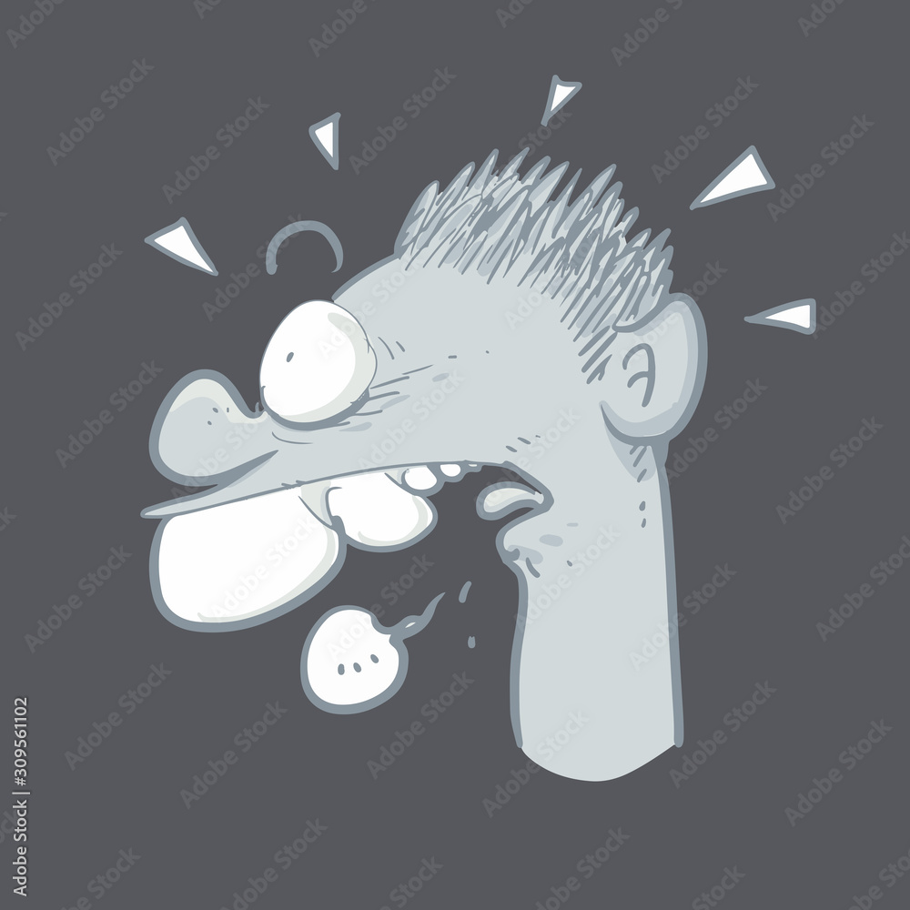 confused man cartoon close up head vector illustration Stock Vector ...