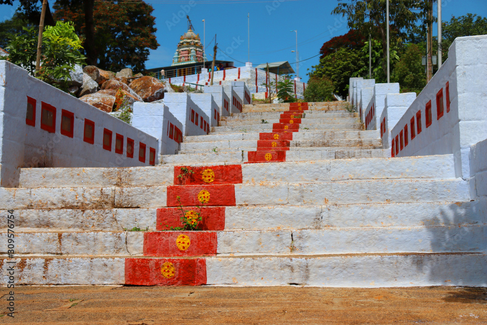 stairs or temple steps in South Indian hillstation yelagiri Stock Photo ...