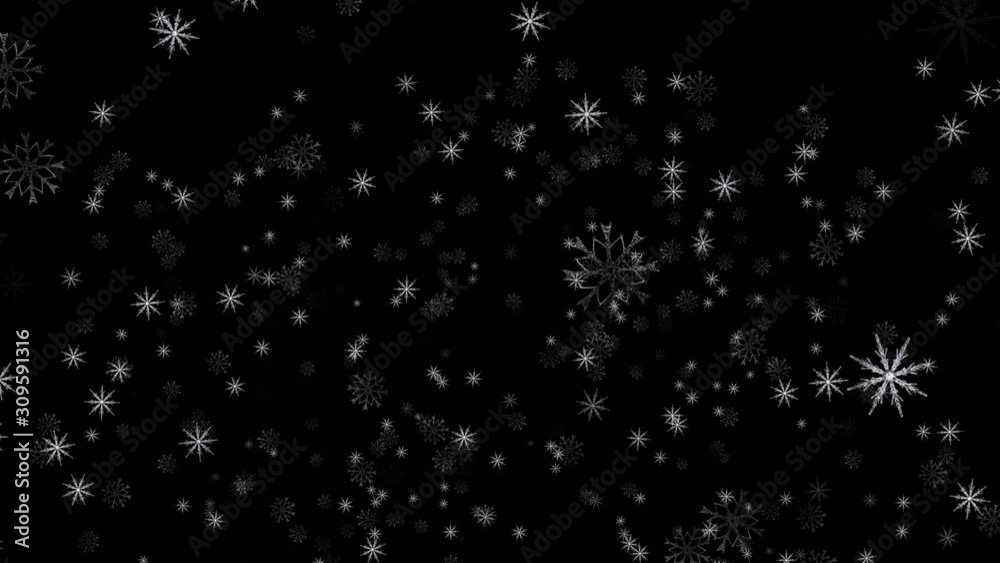 Stock 4k: Snow fall glowing on black background. High quality best ...