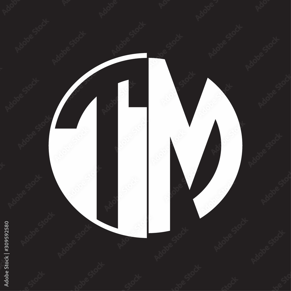 TM Logo monogram with Negative space style design tempate Stock Vector ...
