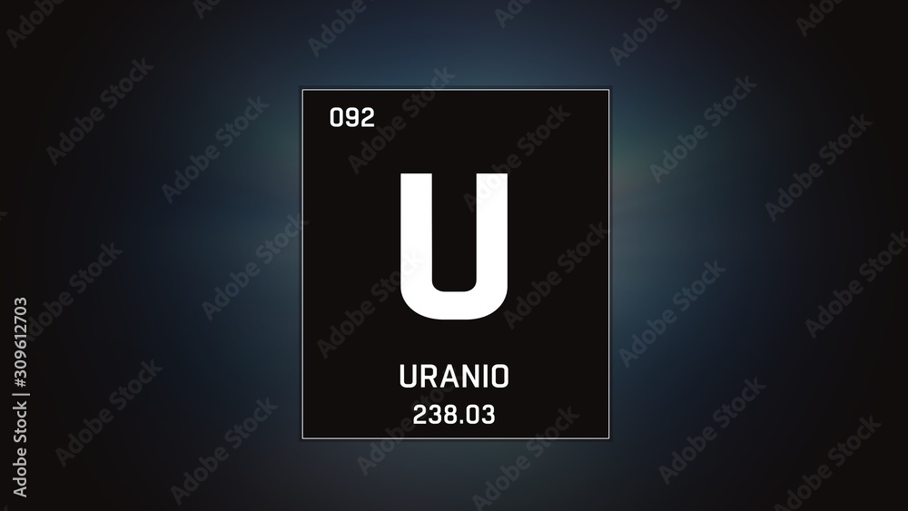 Uranium Atom 3d Model