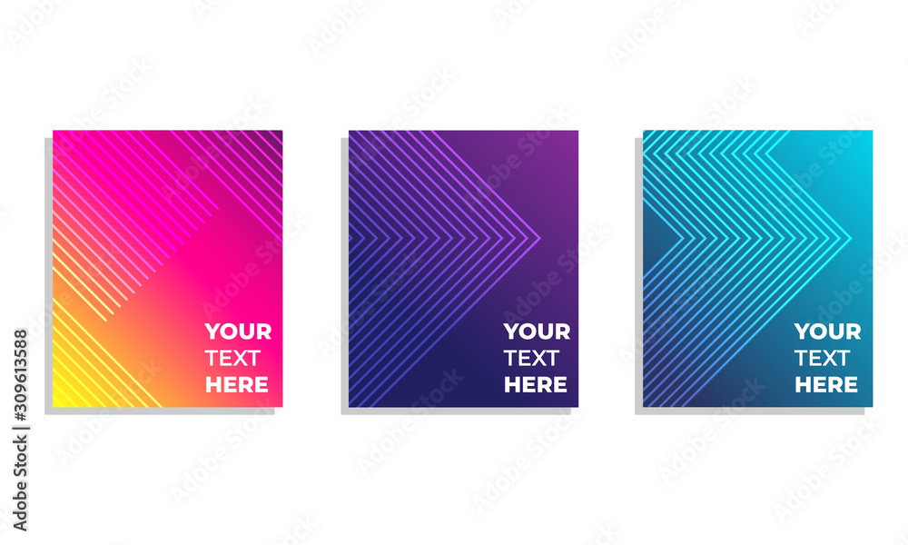Set of three modern cover design with artsy geometric shape . Editable ...
