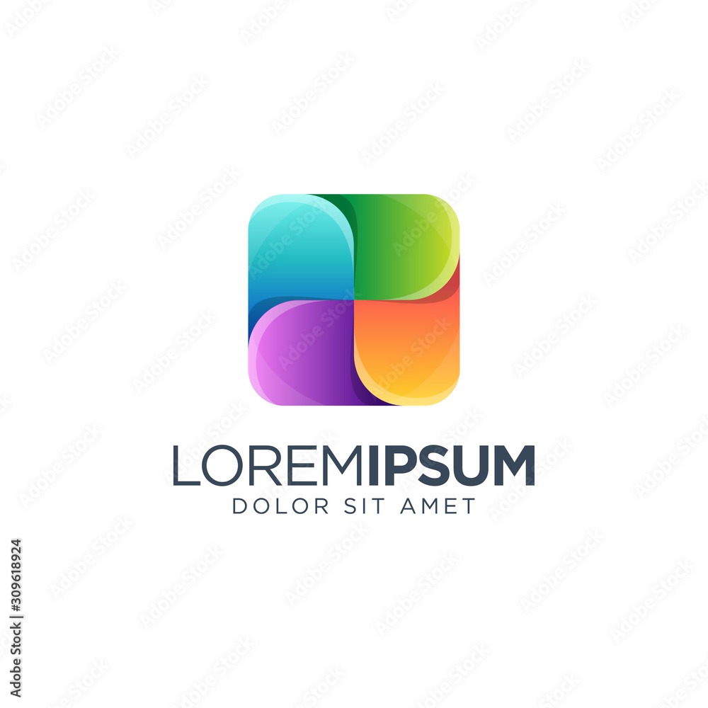Square Logo Design vector illustration, colorful logo Stock Vector ...
