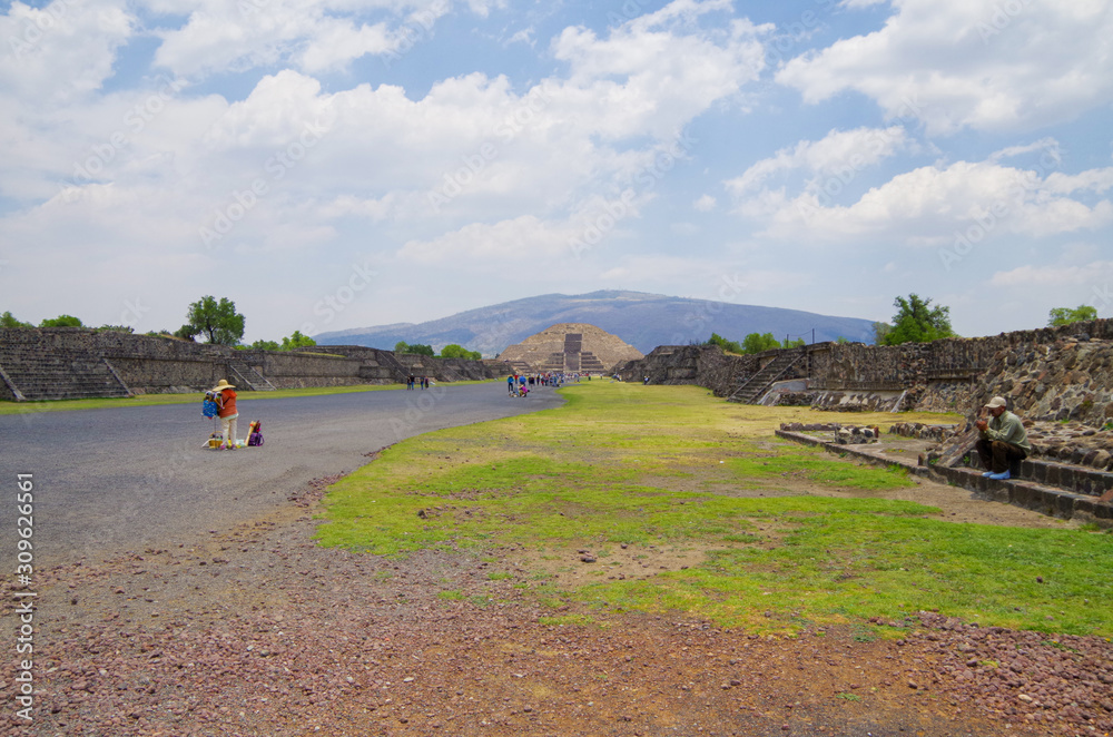 Popular tourist landmark destination ancient Aztec city ruins of the ...