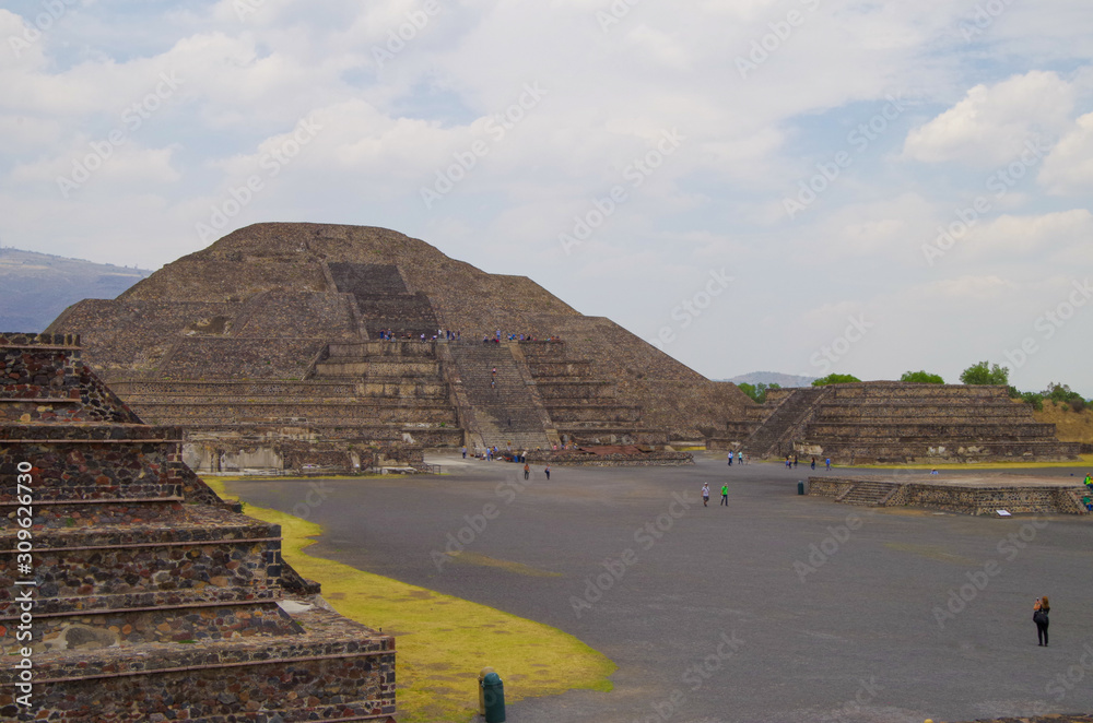 Popular tourist landmark destination ancient Aztec city ruins of the ...