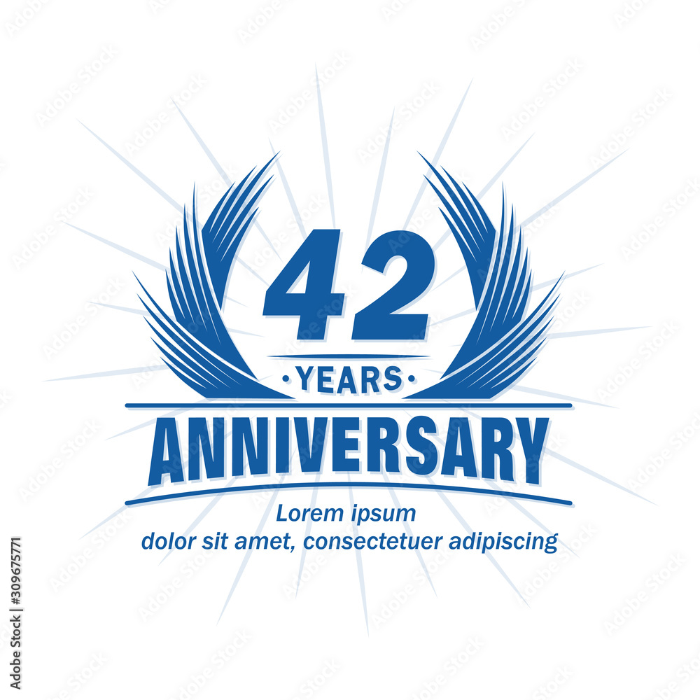 42 years logo design template. 42nd anniversary vector and illustration ...