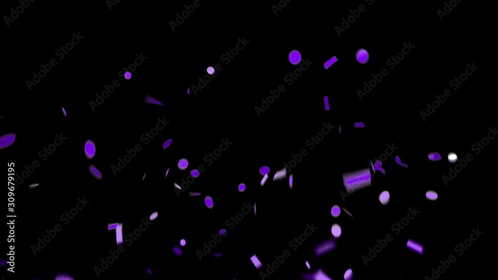 Party explosion confetti on black background. 4k 3d render animation of ...