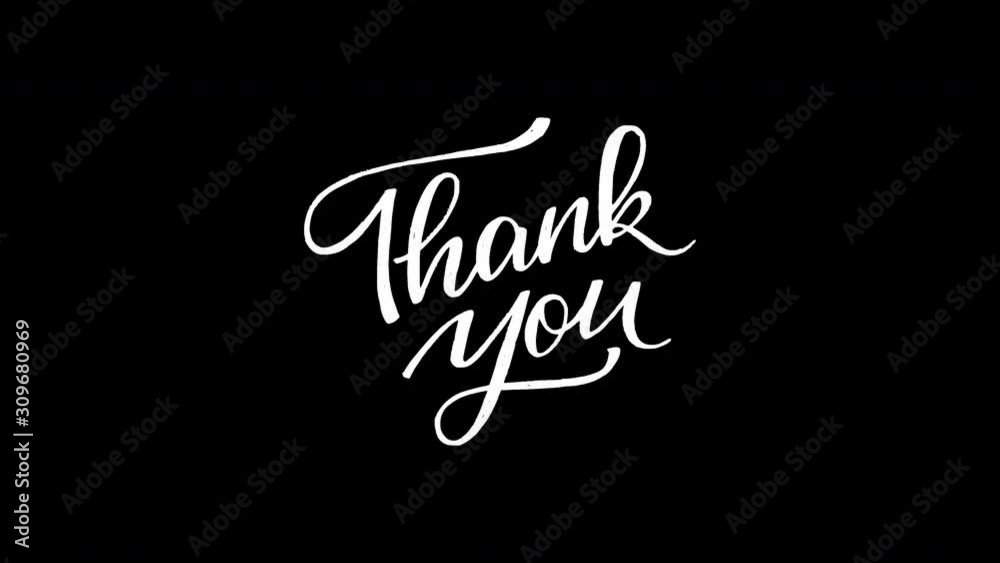 Animated phrase Thank You on transparent background. Moving hand drawn ...