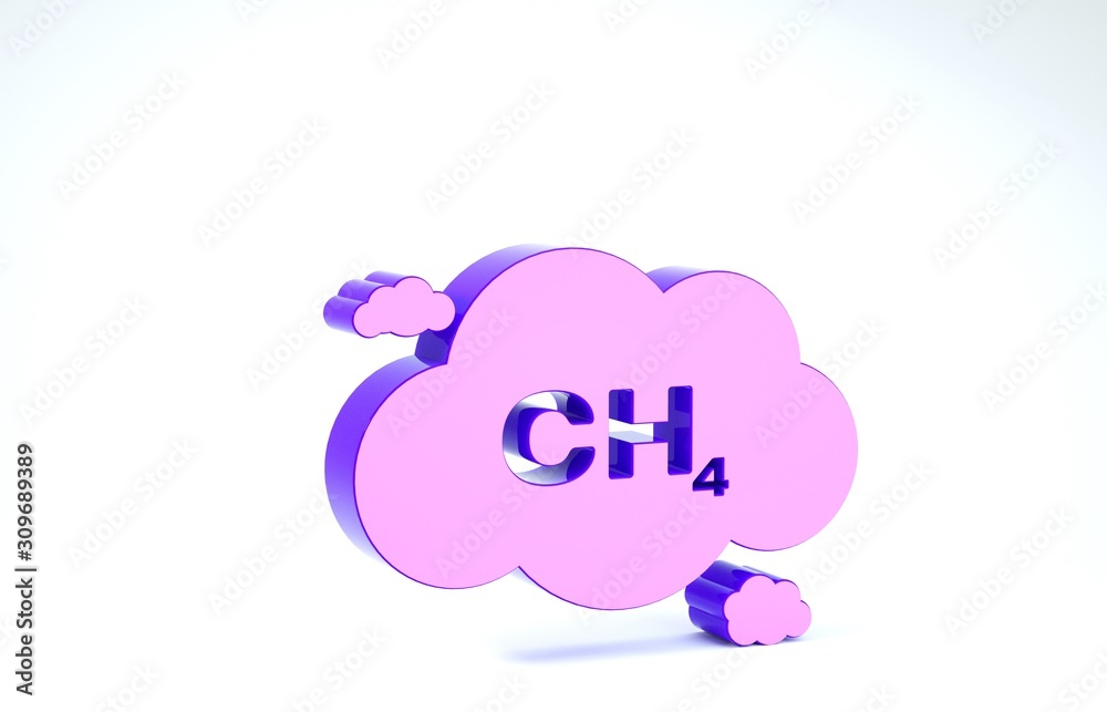 Purple Methane emissions reduction icon isolated on white background ... Purple Methane emissions reduction icon isolated on white background ...