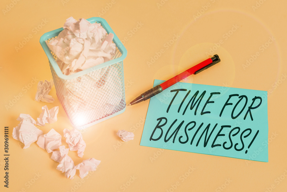 Handwriting text writing Time For Business. Conceptual photo fulfil ...