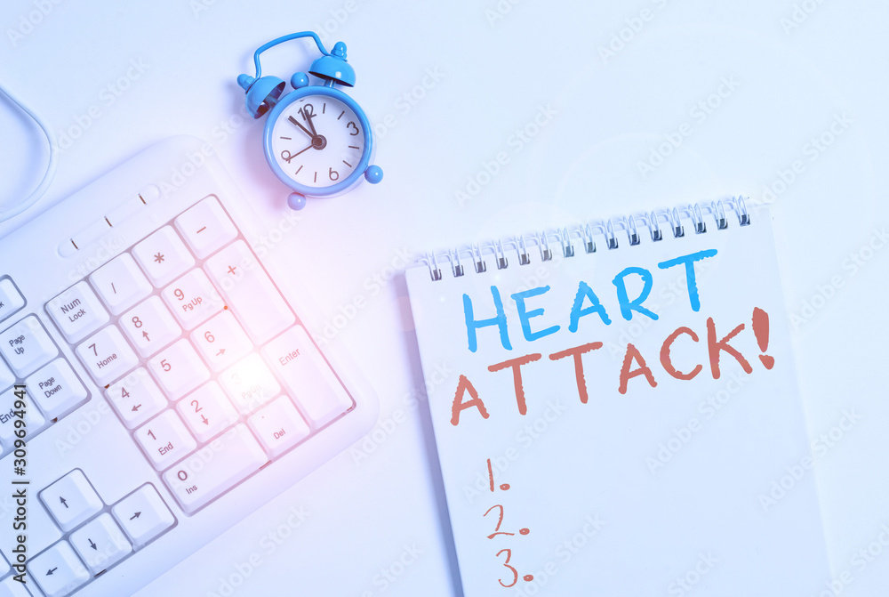 Writing note showing Heart Attack. Business concept for sudden ...