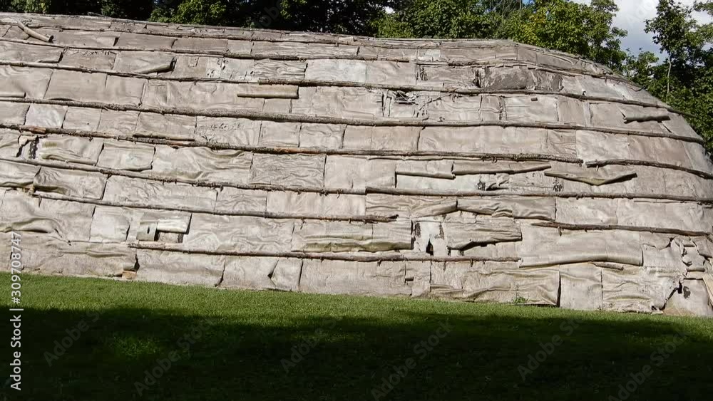 Native American Indian First Nations Log Home Teepee Panorama Left To ...