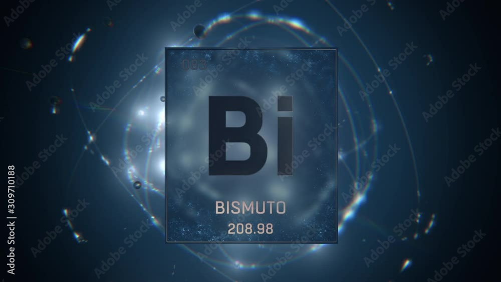 Bismuth as Element 83 of the Periodic Table. Seamlessly looping 3D ...