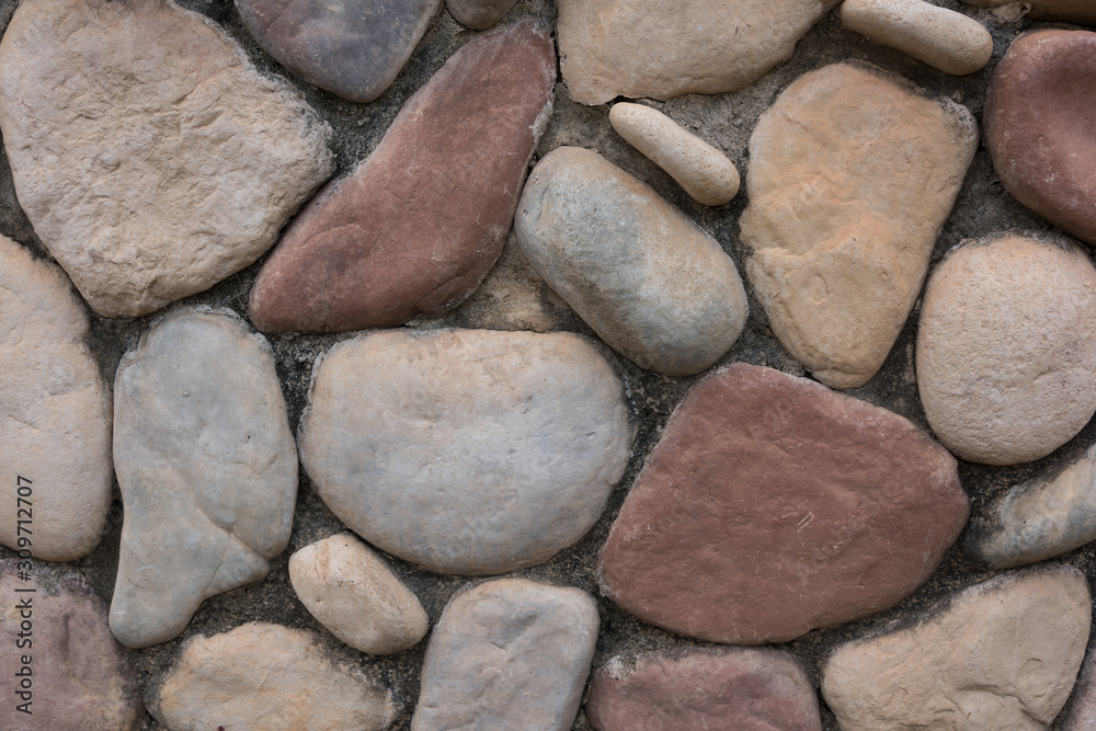 Colorful stone wall texture of various shapes Stock Photo | Adobe Stock