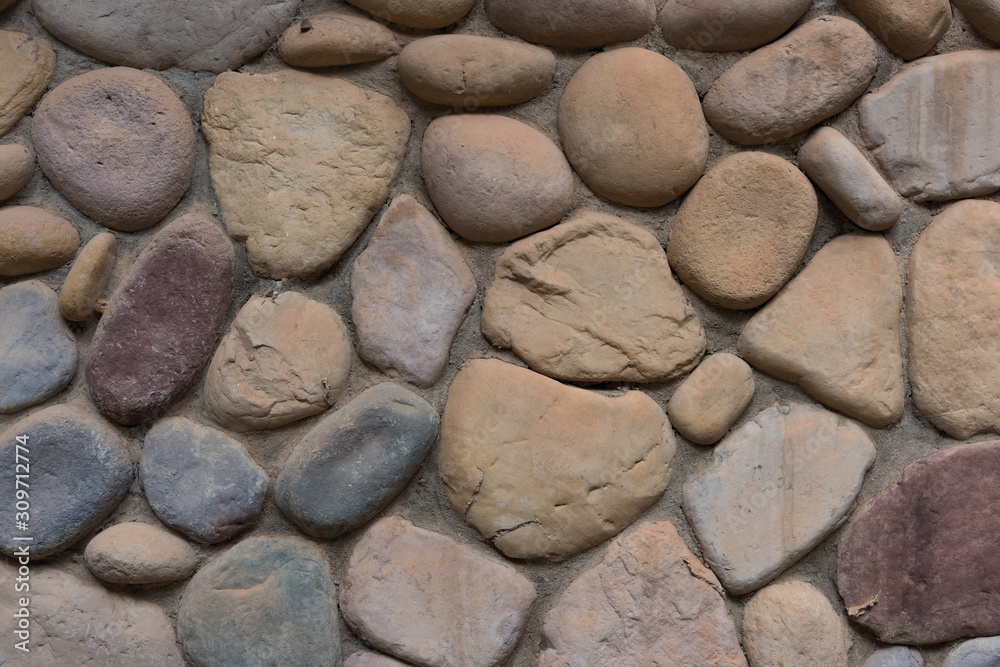 Colorful stone wall texture of various shapes Stock Photo | Adobe Stock