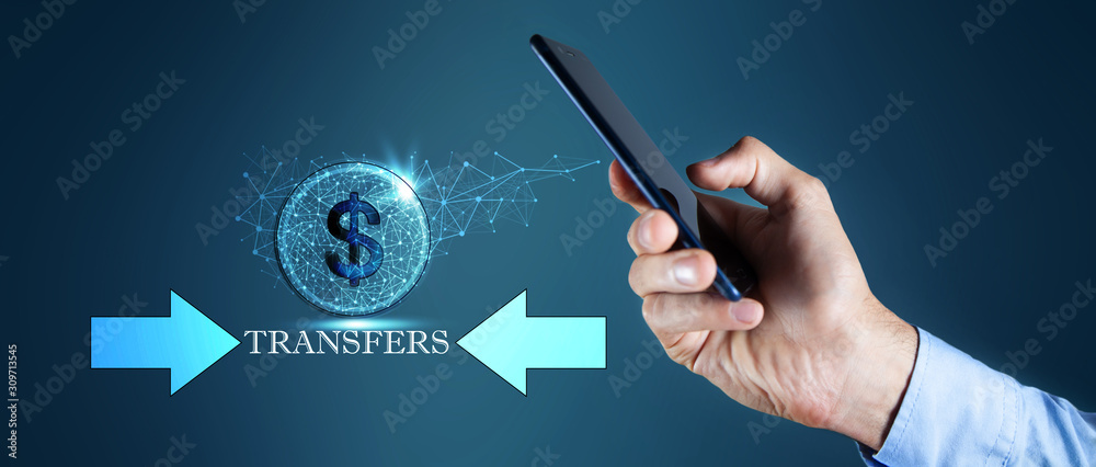 World map and digital money transfers concept Stock Photo | Adobe Stock
