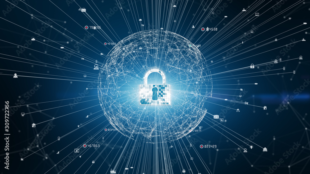 Lock Icon Cyber Security, Digital Data Network Protection, Future ...