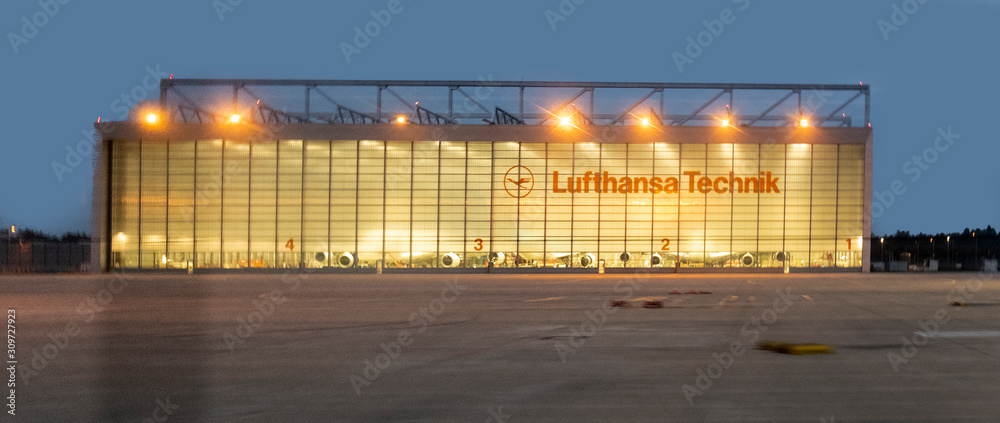 famous maintenance hall, the biggest in europe, at Frankfurt ...