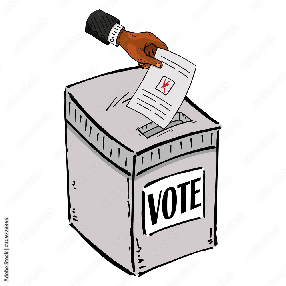 Ballot box. Vector illustration box for vote. Ballot box for voting in ...
