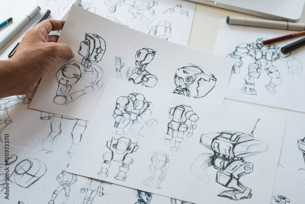 Animator designer Development designing drawing sketching development ...