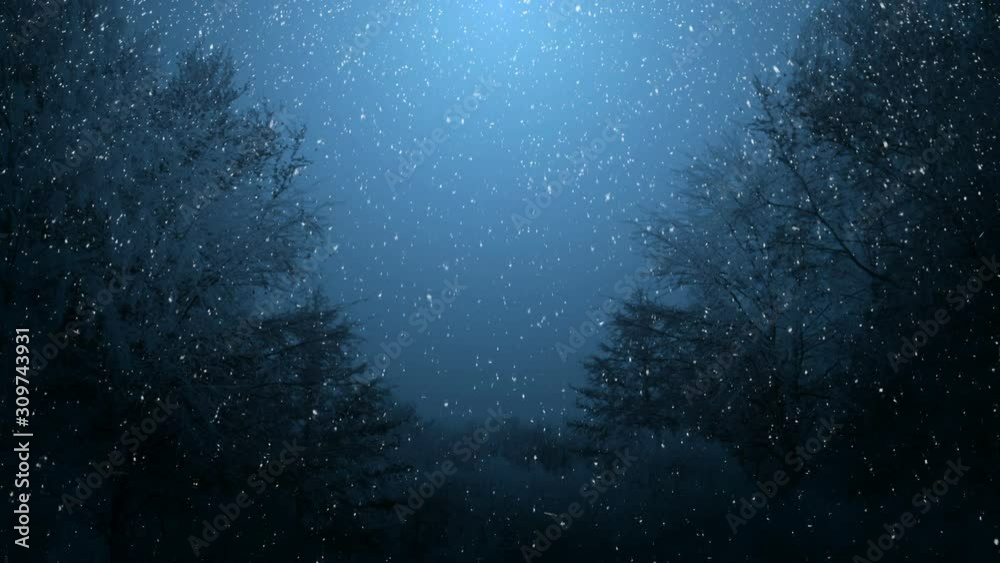 Dark Winter Night Background Loop Stock Video | Adobe Stock