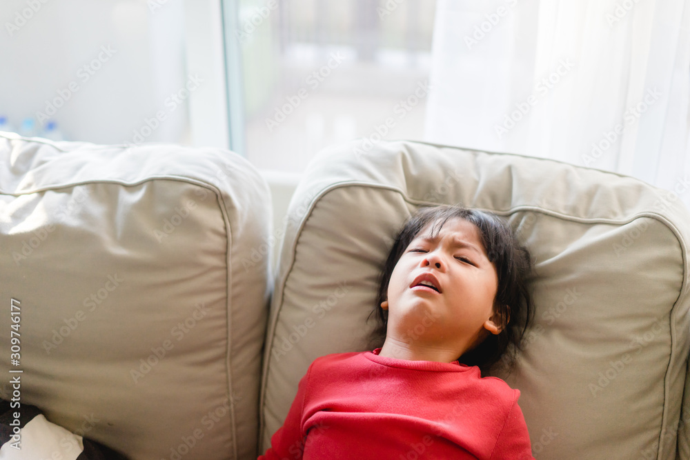 Emotional Crying and Sad Angry little girl at home.Mad kid got upset ...