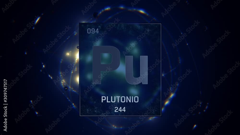 Plutonium as Element 94 of the Periodic Table. Seamlessly looping 3D ...