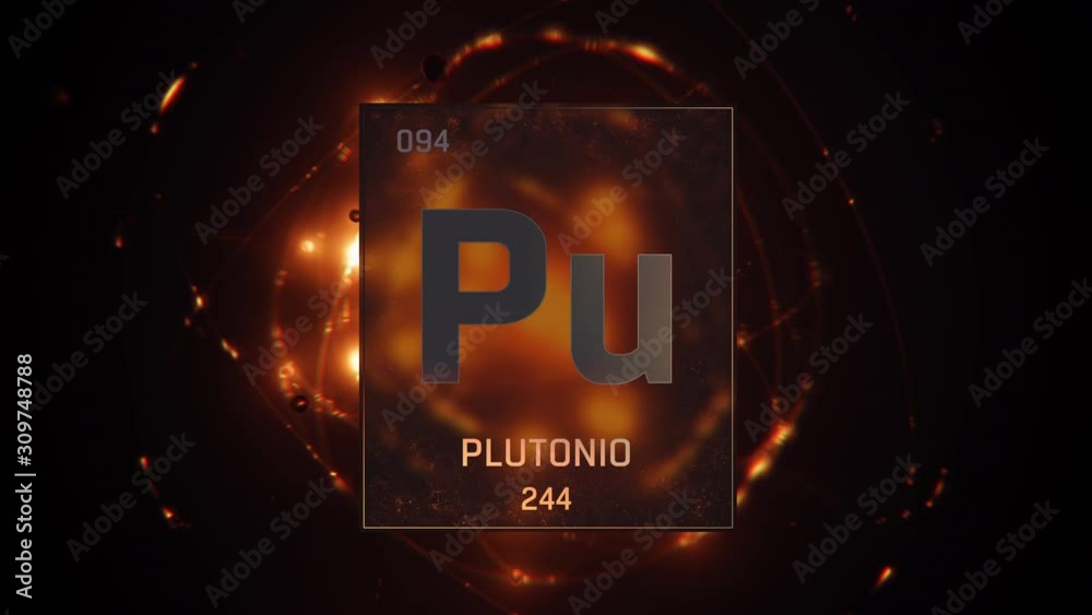 Plutonium as Element 94 of the Periodic Table. Seamlessly looping 3D ...