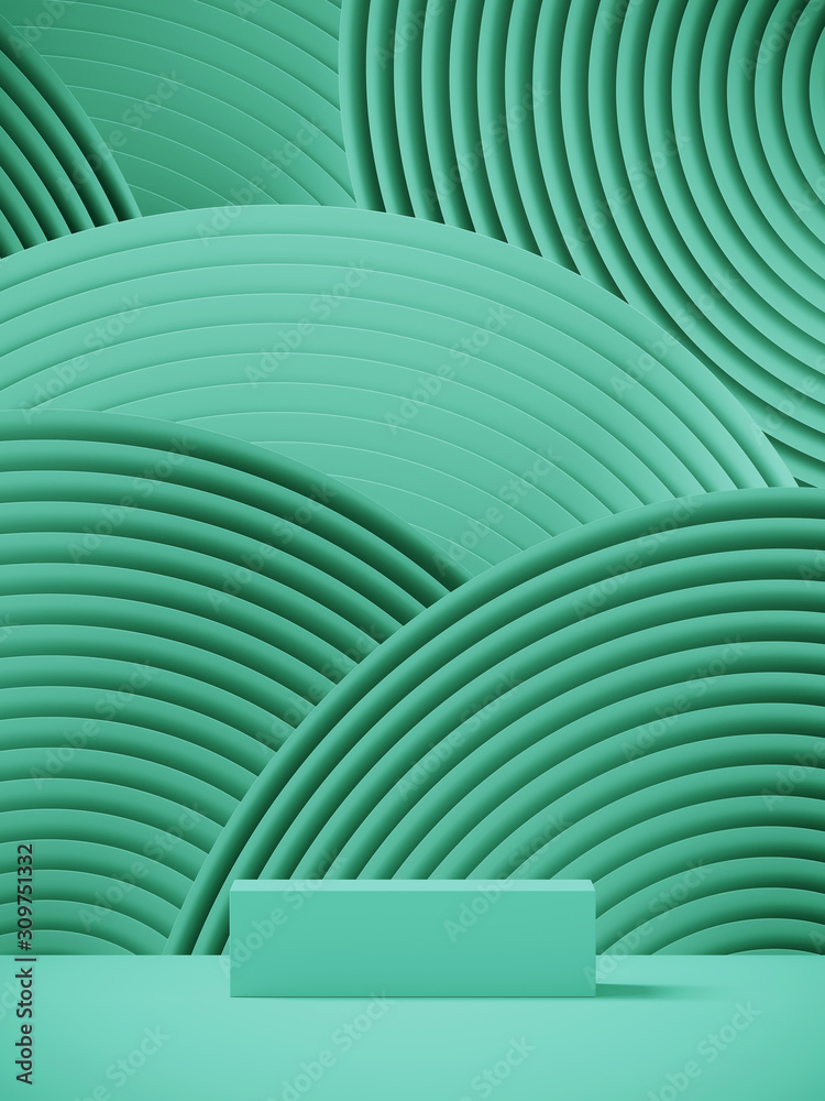 Cosmetic background for product presentation. Podium on green color ...