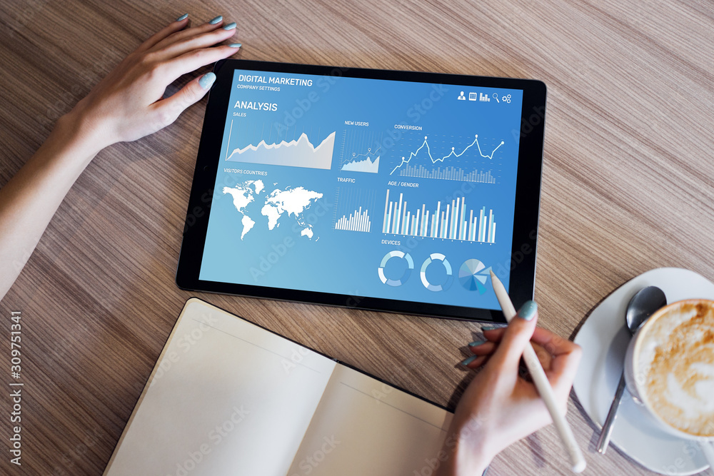 Digital Marketing Strategy Dashboard on the screen. Stock Photo | Adobe ...