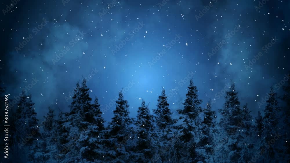 Dark Winter Night Background Loop Stock Video | Adobe Stock