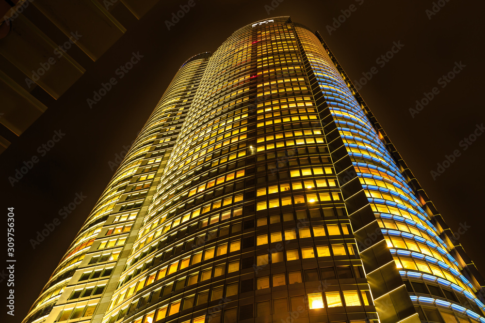 Tokyo, Japan - April 20, 2017: prespective view of Mori Tower, the ...