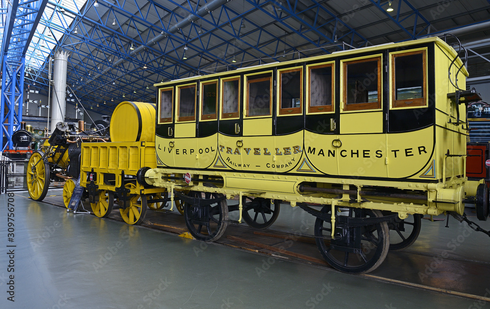 Liverpool and Manchester Railway coaches – the first class. Great Hall ...