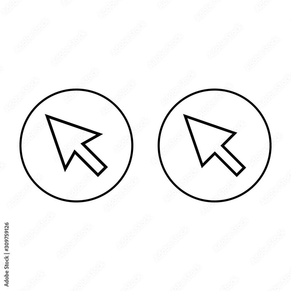 Click arrow icon simple, Cursor icon, Computer mouse click cursor black ...