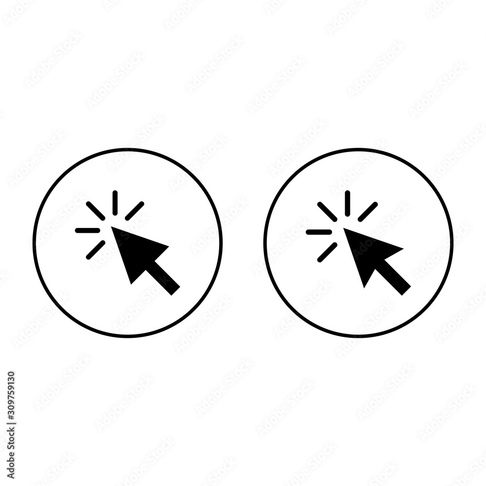 Click arrow icon simple, Cursor icon, Computer mouse click cursor black ...