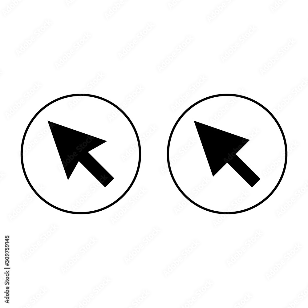 Click arrow icon simple, Cursor icon, Computer mouse click cursor black ...