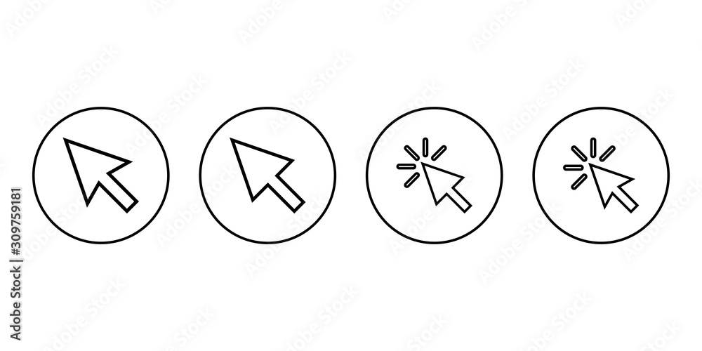 Click arrow icon simple, Cursor icon, Computer mouse click cursor black ...