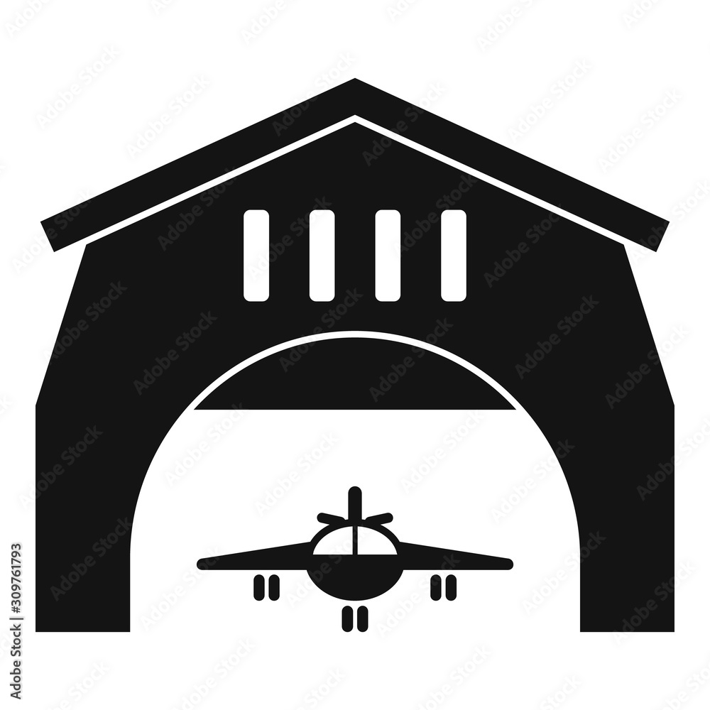 Airport hangar icon. Simple illustration of airport hangar vector icon ...