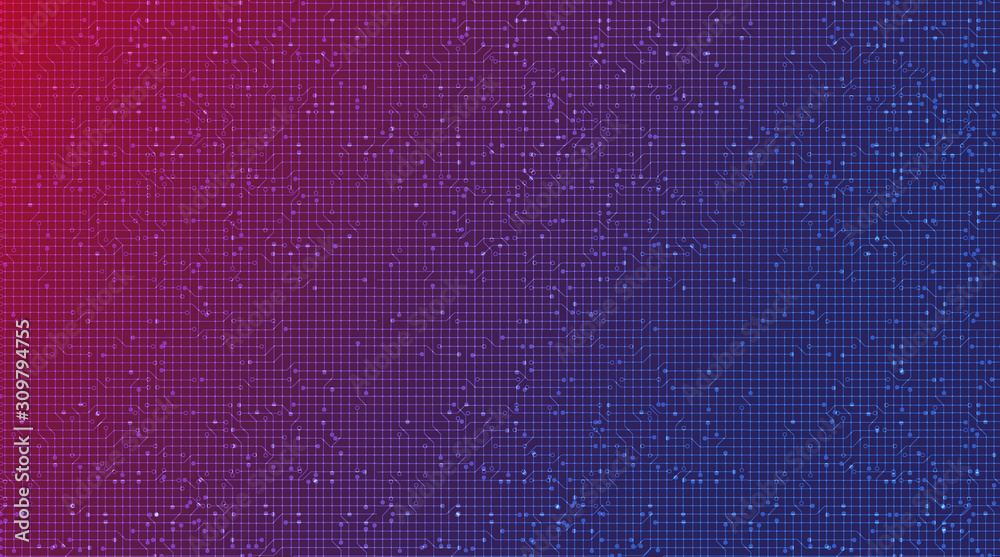 Violet Circuit Microchip Technology with Digital Line on Future ...