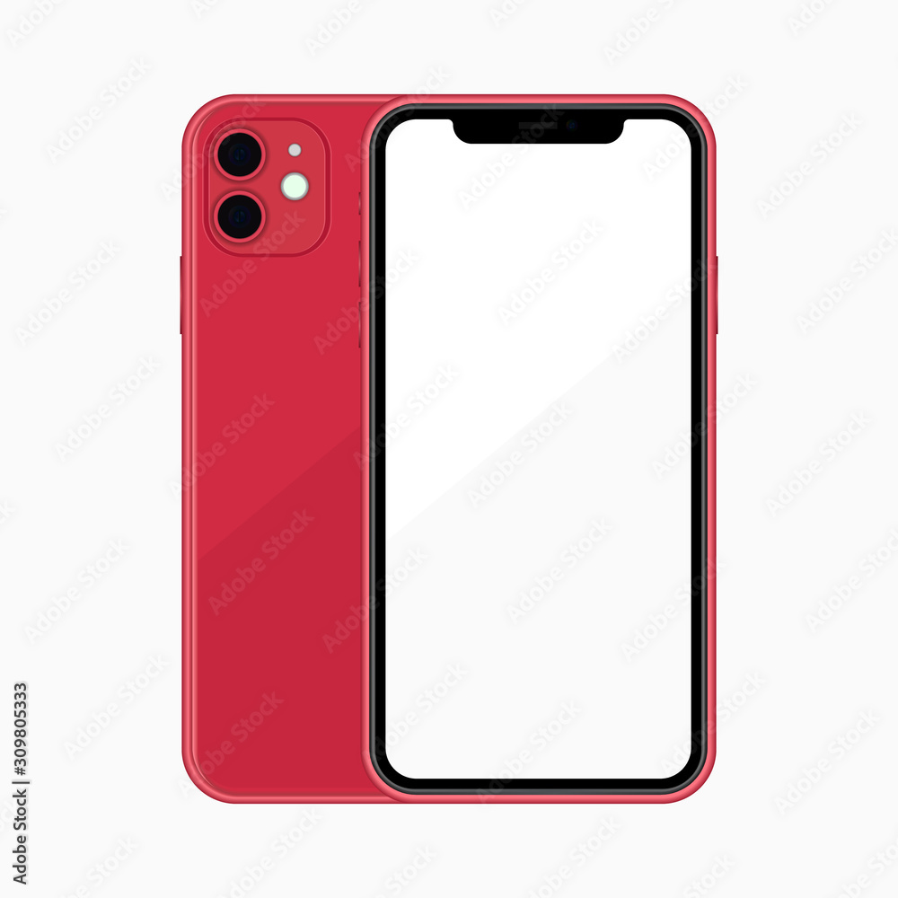 Realistic smartphone mockup. Cellphone frame with blank display. Vector ...