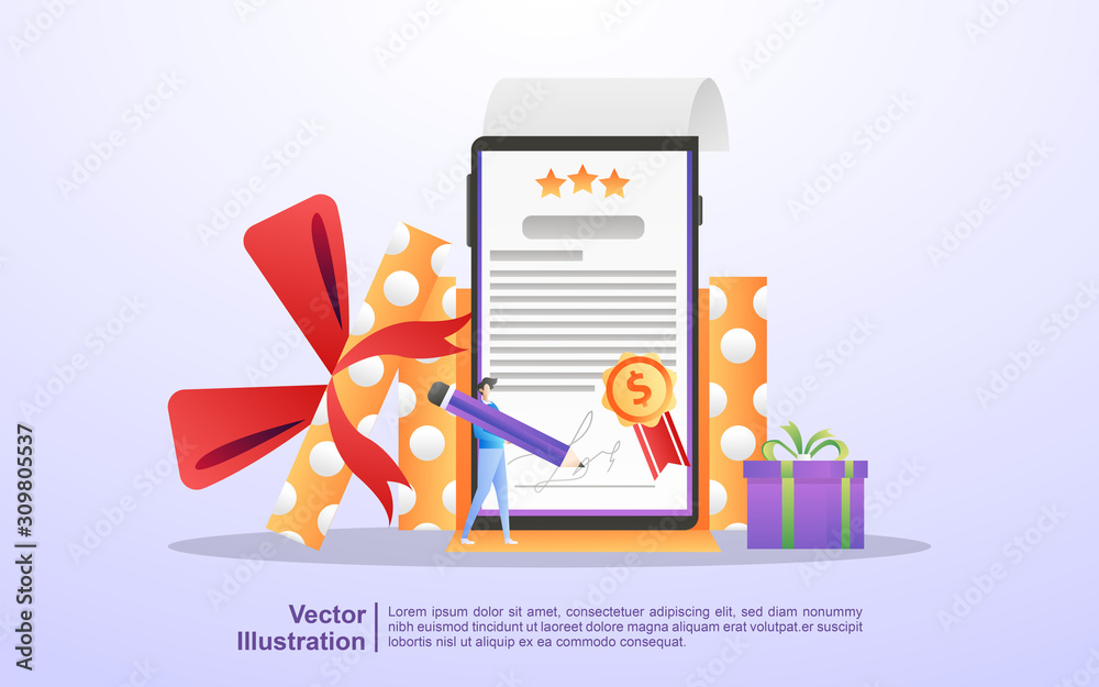 Reward program and get gift concept. People win sweepstakes, cash back ...