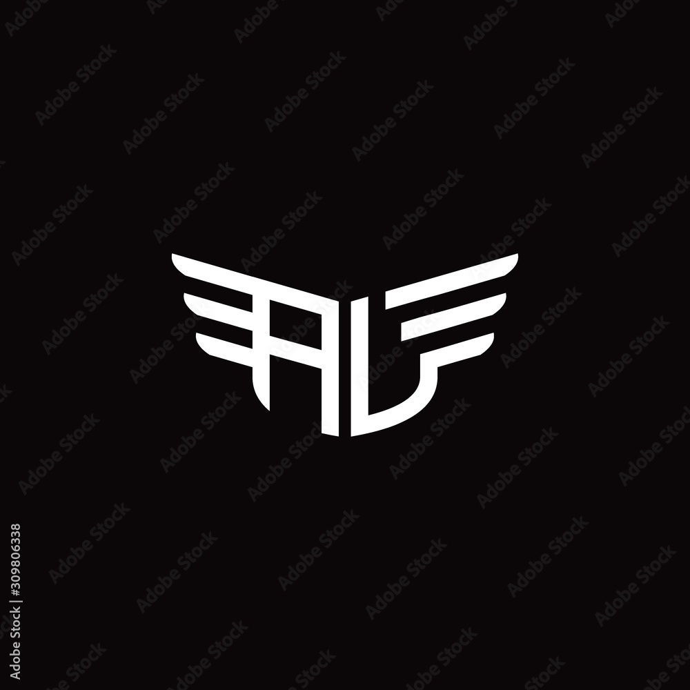 AL logo monogram emblem shape with wings style ribbon design template ...