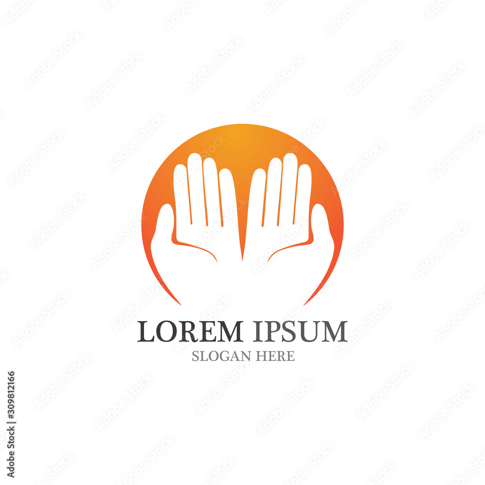 praying hands symbol and logo Stock Vector | Adobe Stock