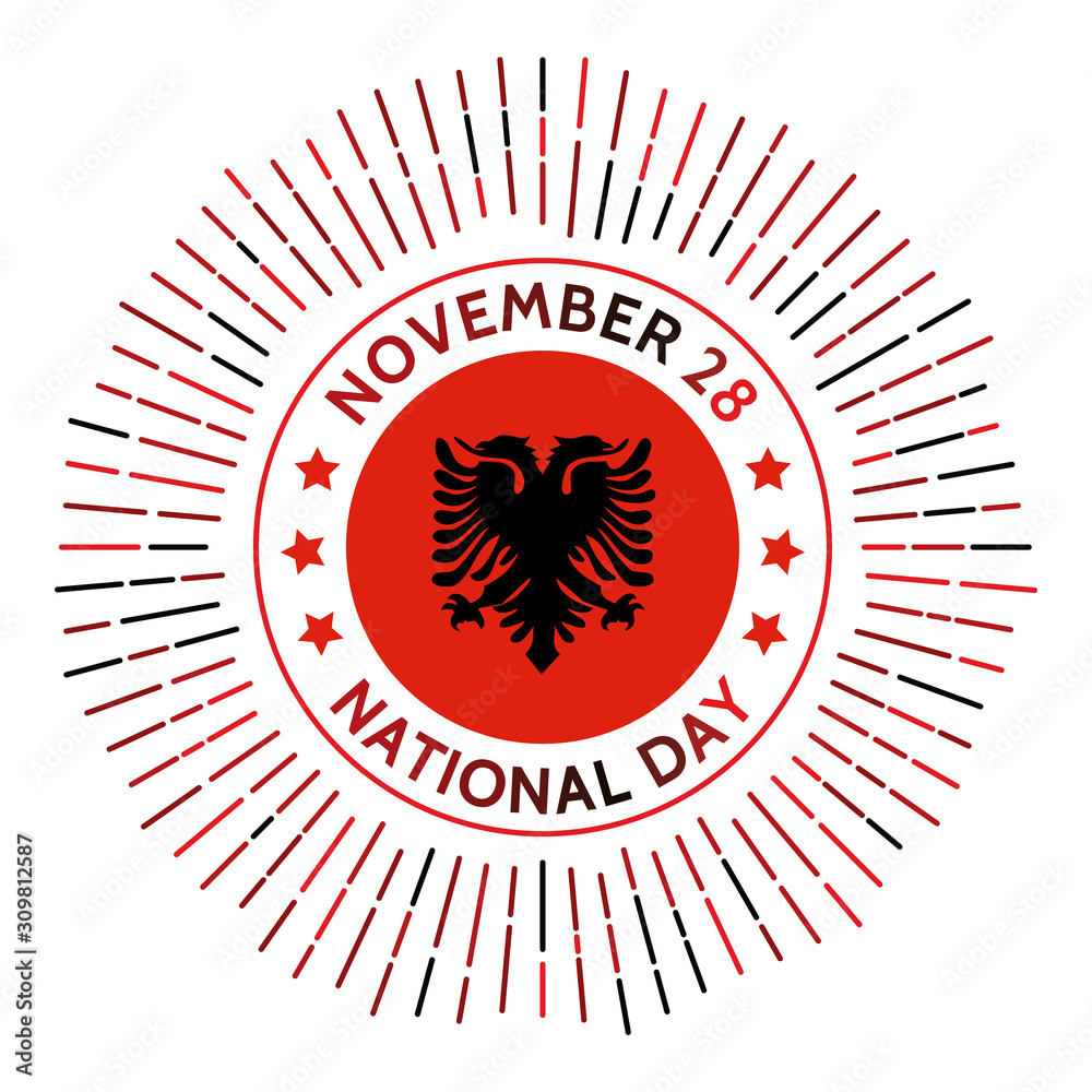 Albania national day badge. Declared by Ismail Qemal Vlora in 1912 and ...