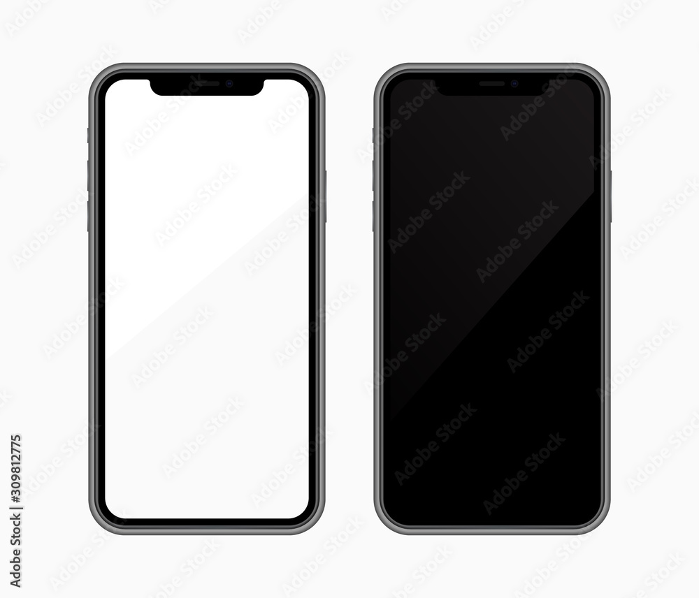 Realistic smartphone mockup. Cellphone frame with blank display. Vector ...