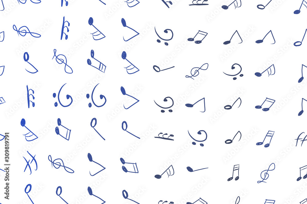 Tone chromatic scale musical note illustrations background, for graphic ...