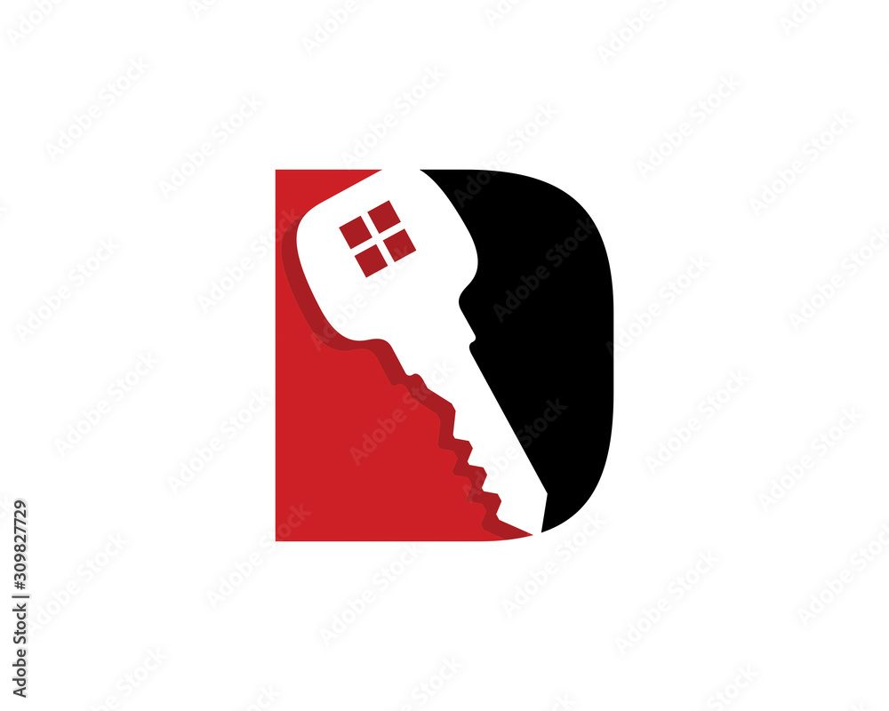 Letter D With Key Logo Vector 001 Stock Vector | Adobe Stock