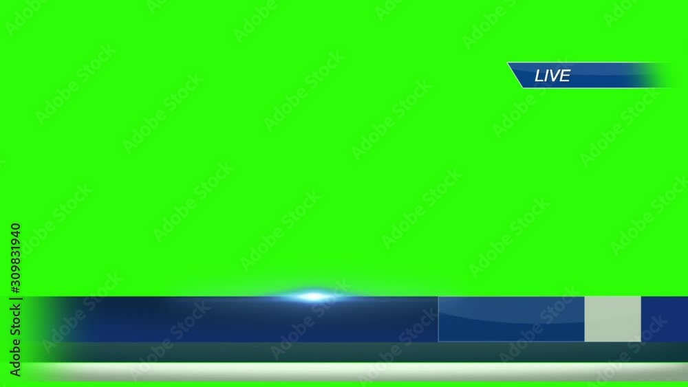 News Layout Flare Live Green Screen 3D Rendering Animation Stock Video ...